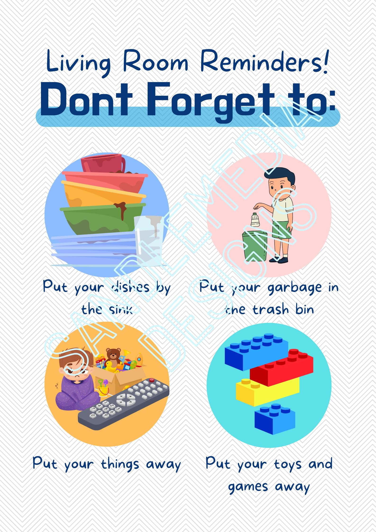 Clean up Reminders for Kids - Etsy