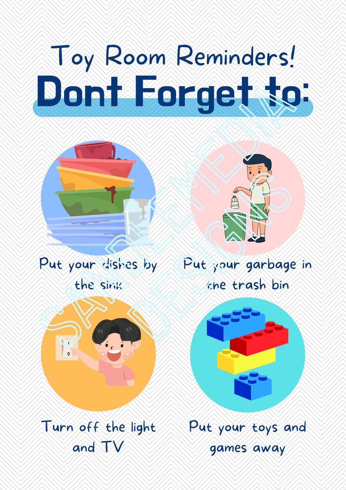 Clean up Reminders for Kids - Etsy