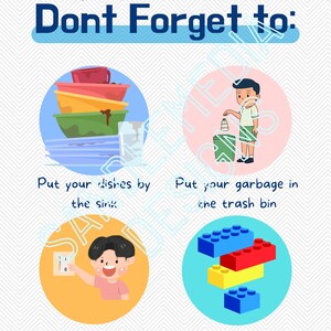 Clean up Reminders for Kids - Etsy