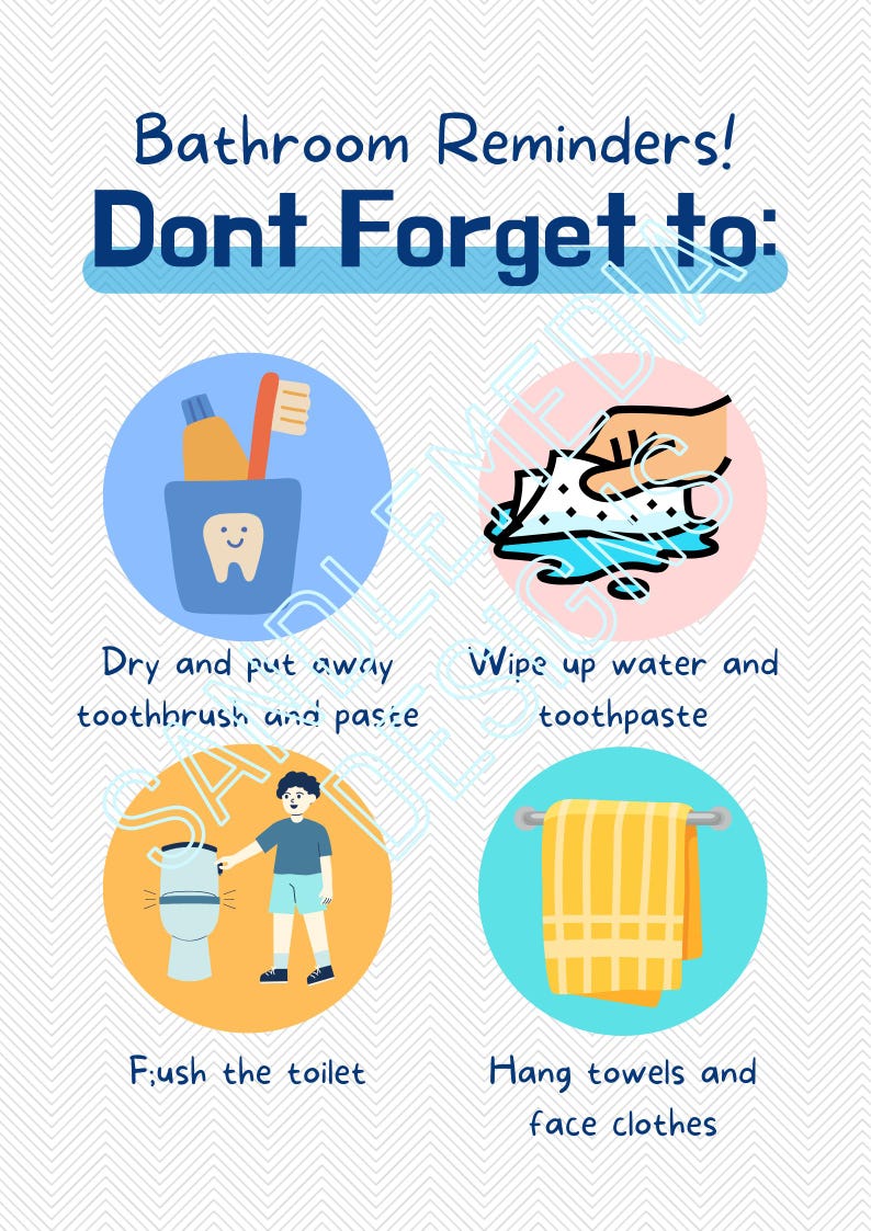 Clean up Reminders for Kids - Etsy