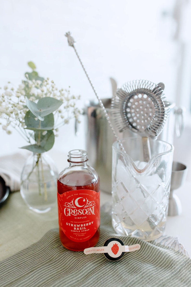 Strawberry Basil Simple Syrup - Etsy
