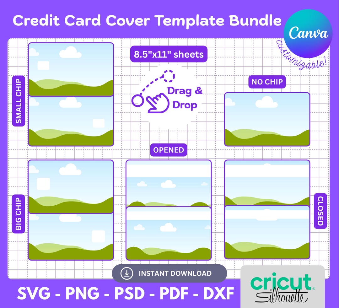 Customizable Credit & Debit Card Skin Bundle | Downloadable SVG and ...