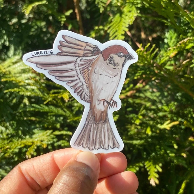 Sparrow Sticker | Christian | Cute | Waterproof, Vinyl Stickers ...