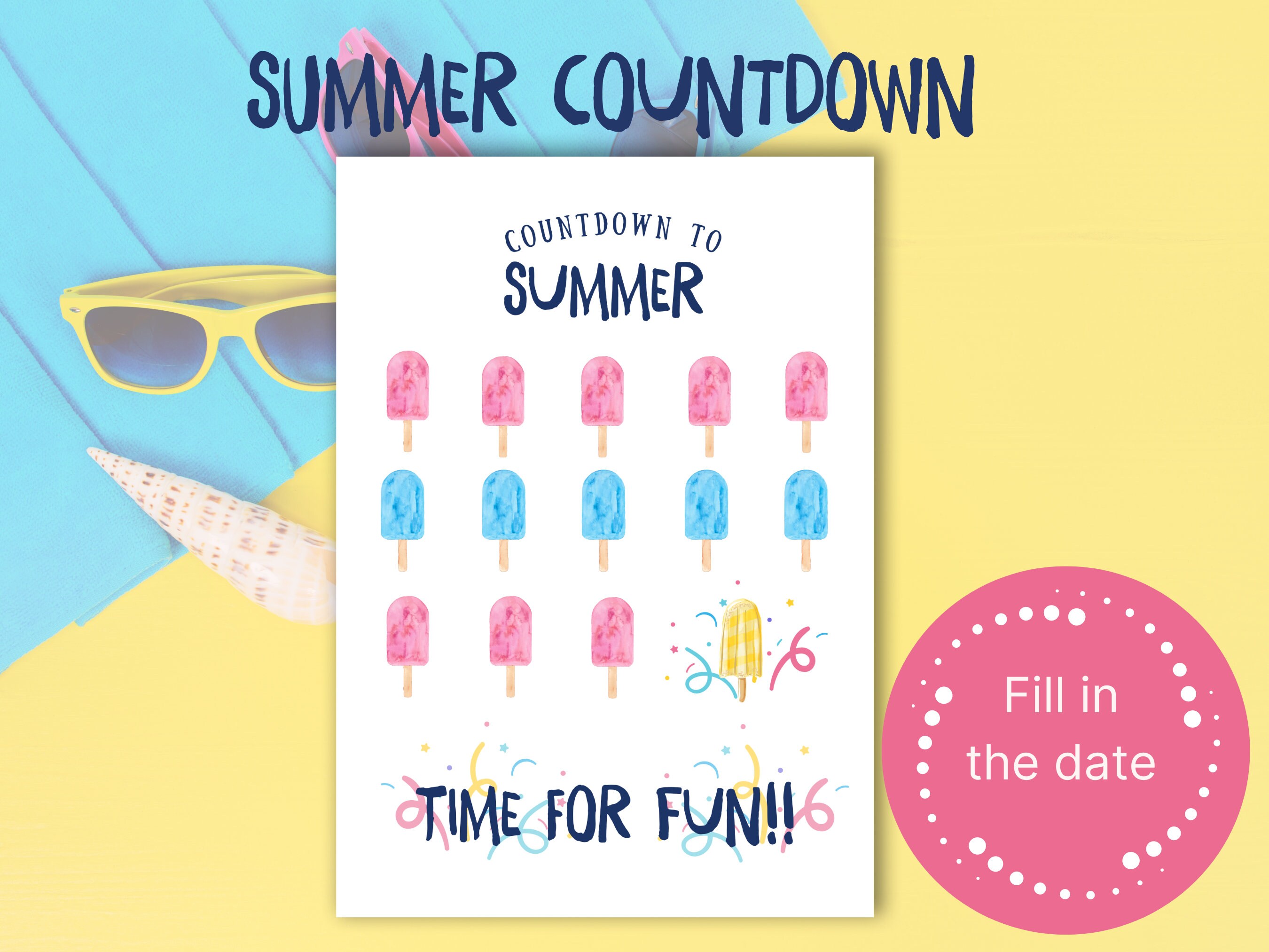Countdown to Summer: Printable Summer Countdown Last Day of School ...