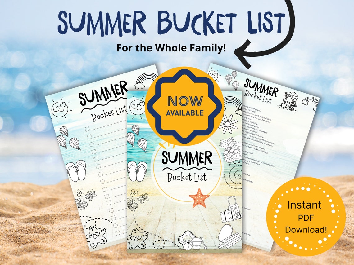 Printable Summer Bucket List for Teens, 50 Low-cost Summer Activities ...