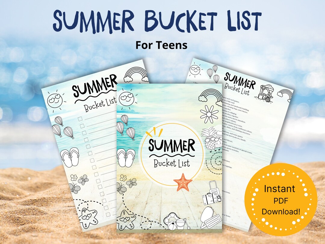 Printable Summer Bucket List for Teens, 50 Low-cost Summer Activities ...