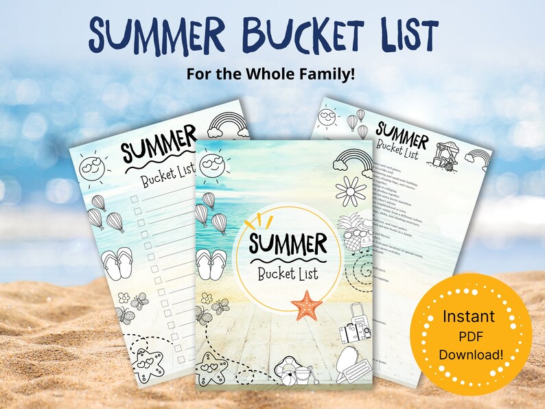 Summer Bucket List Printable, Summer 2024, Summer Activity Calendar ...
