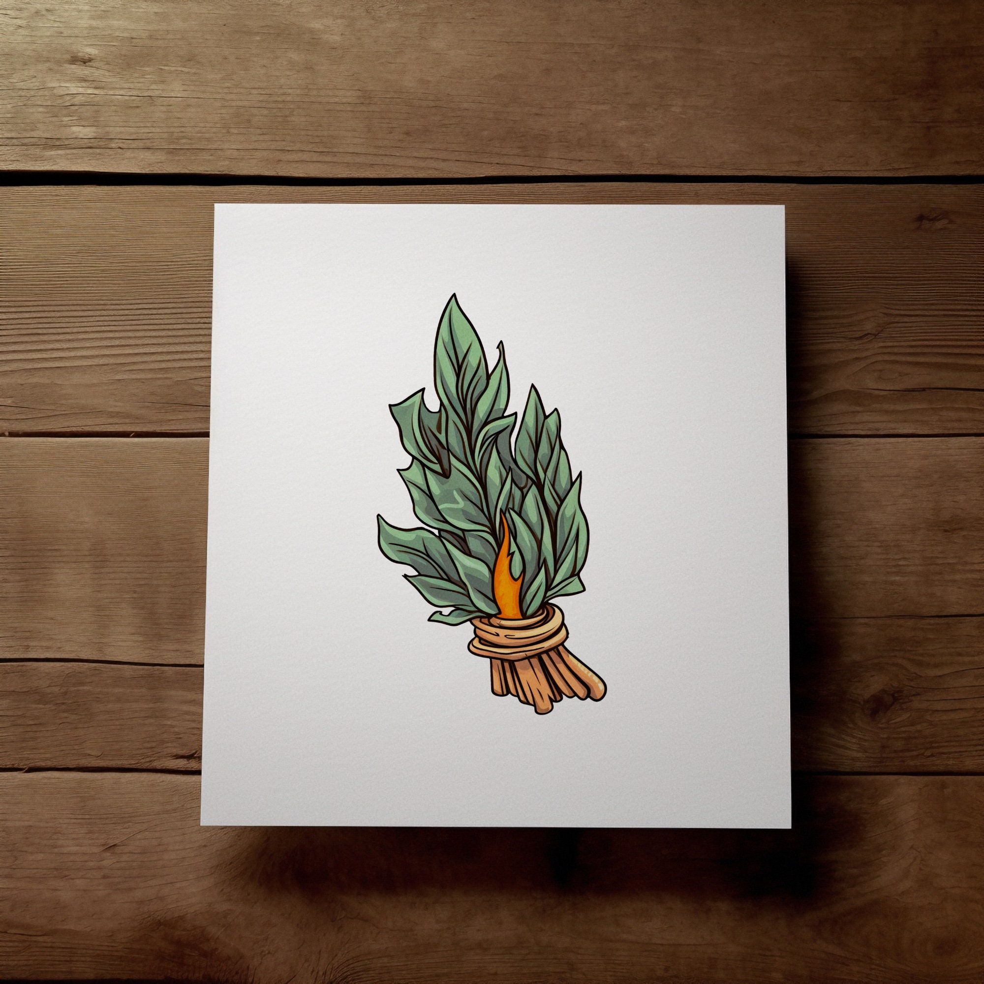 Burning Sage Transparent PNG Clipart for Sticker Design Asset - Etsy