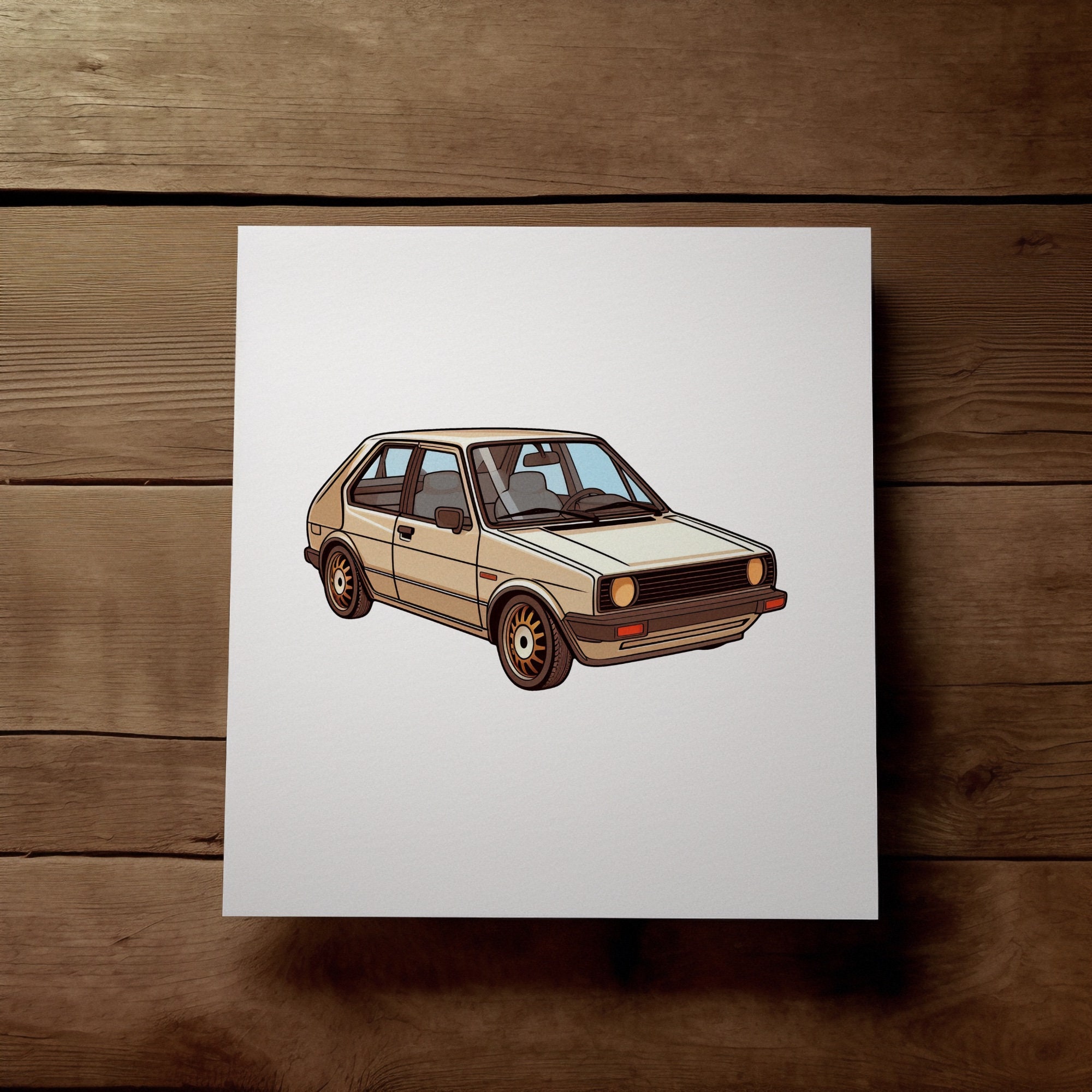 Vintage Euro Hatchback Transparent PNG Clipart for Sticker Design Asset ...