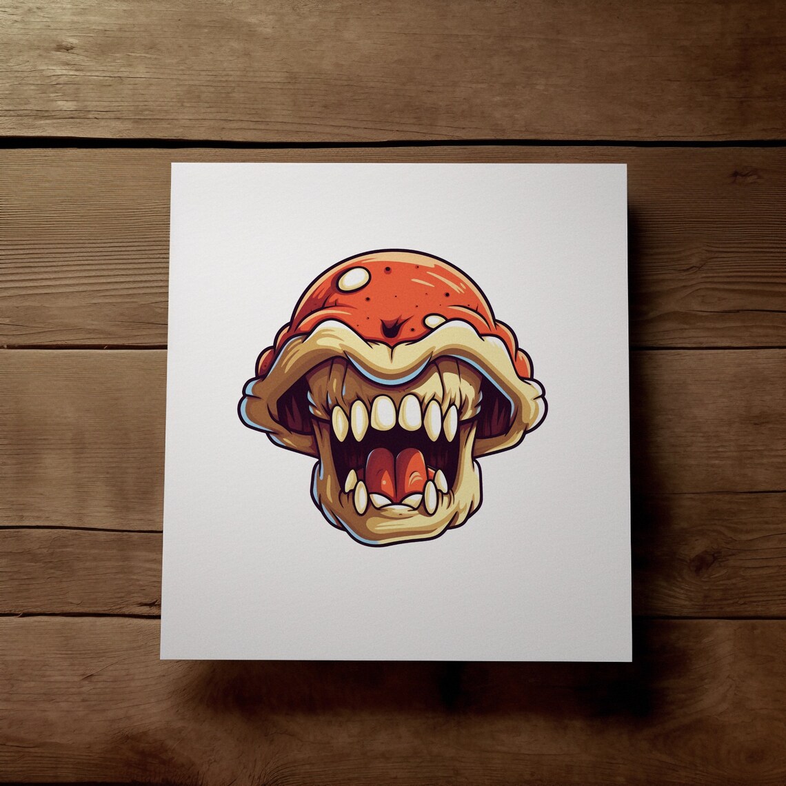 Evil Mushroom Transparent PNG Clipart for Sticker Design Asset - Etsy