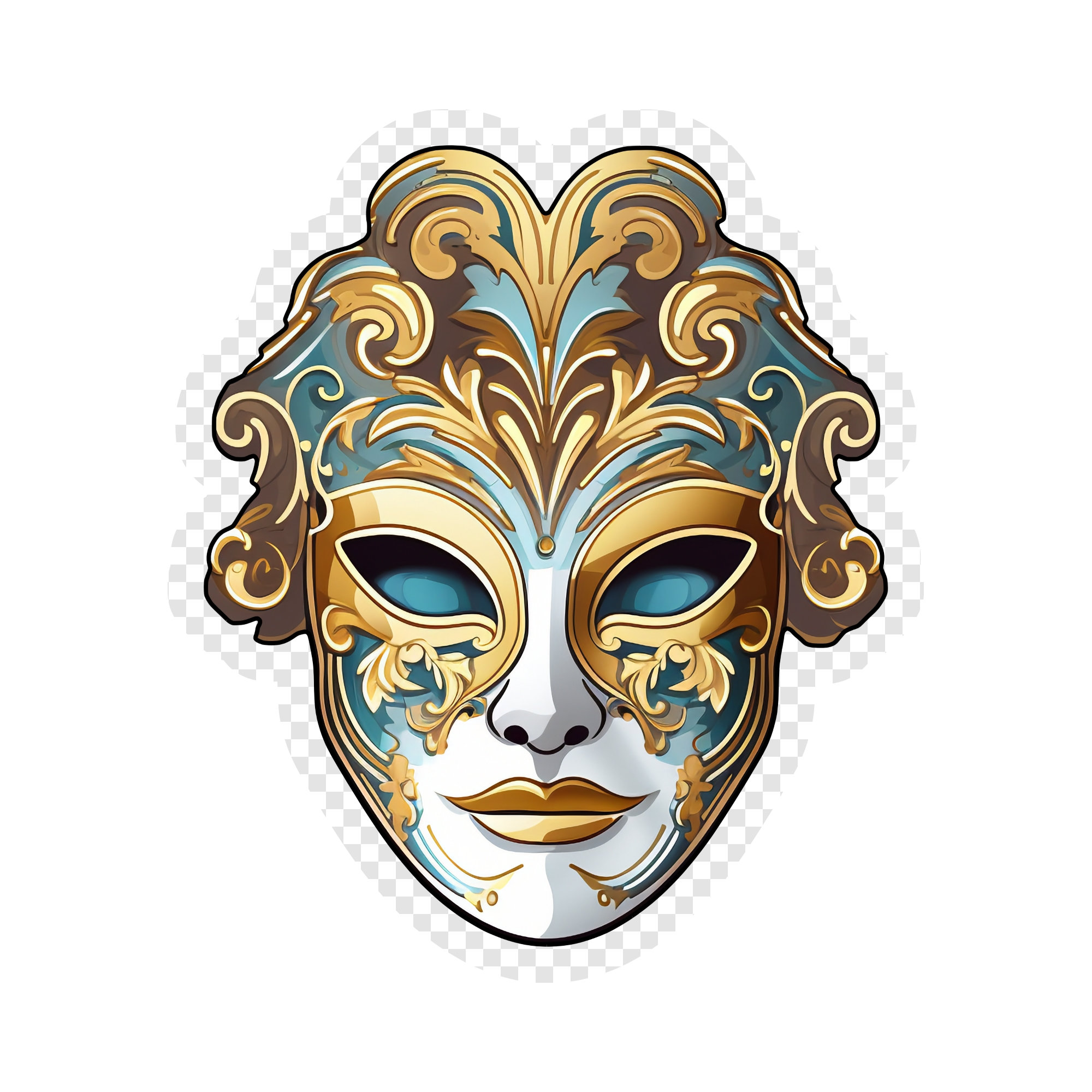 Female Masquerade Mask Transparent PNG Clipart for Sticker Design Asset ...