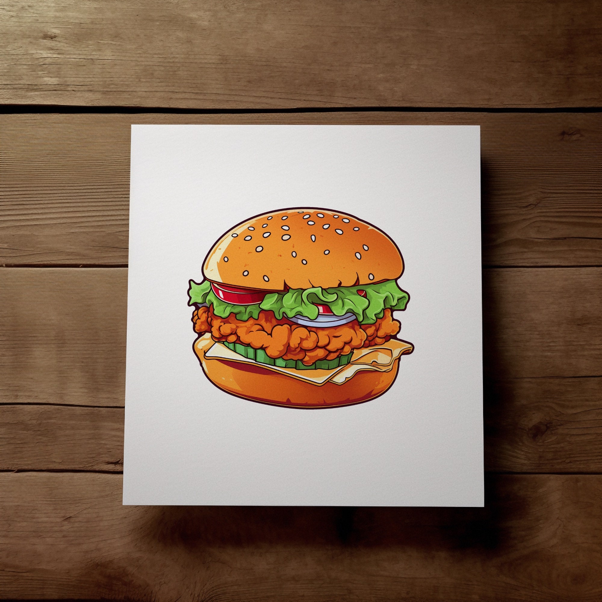 Chicken Sandwich Transparent PNG Clipart for Sticker Design Asset - Etsy