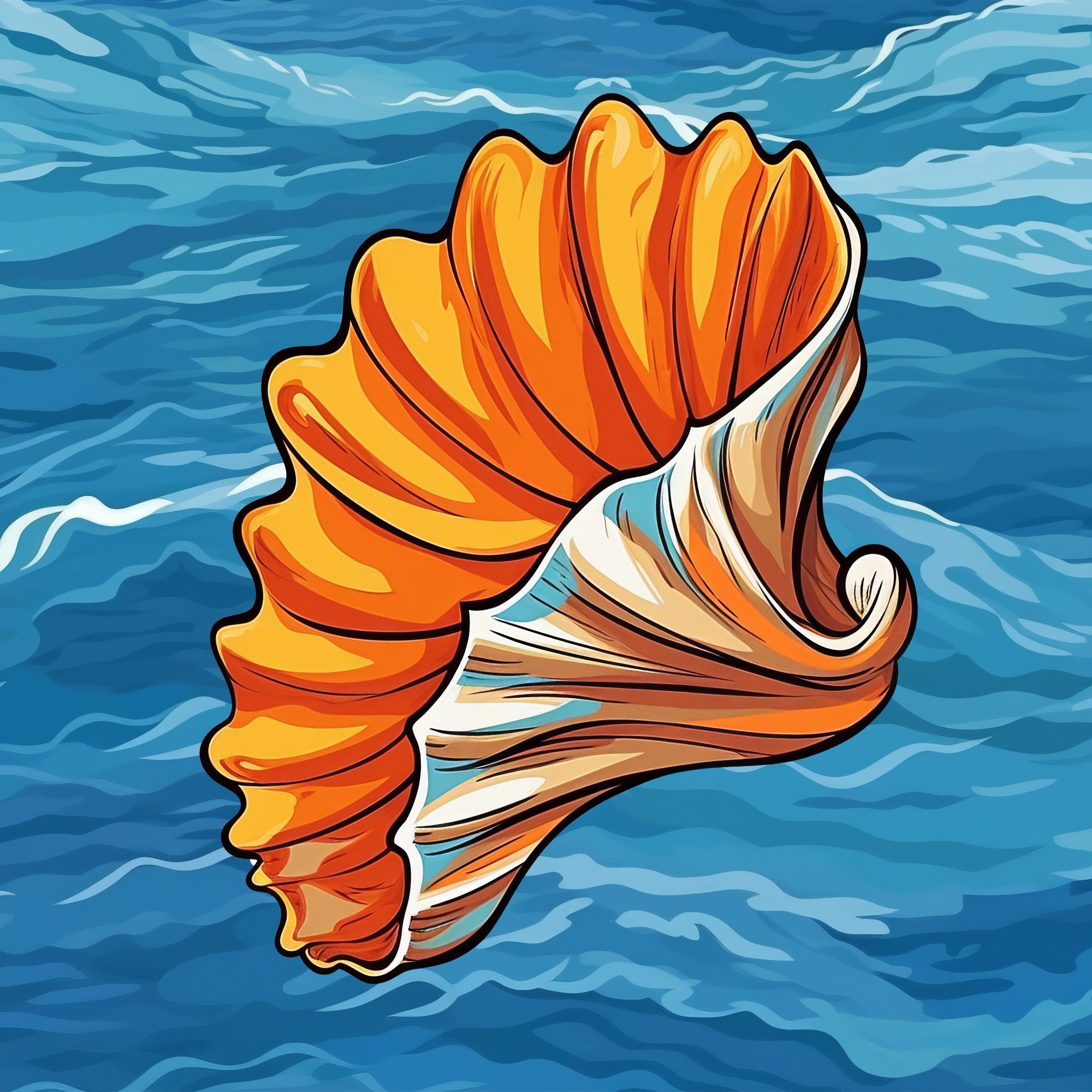 Conch Shell Transparent PNG Clipart for Sticker Design Asset - Etsy