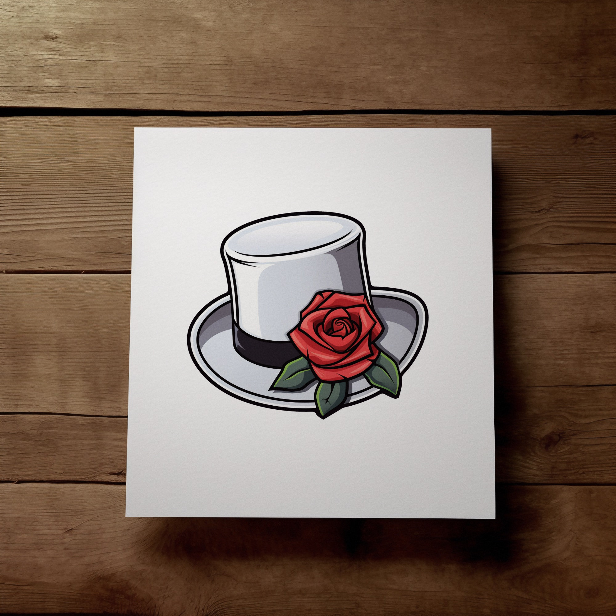 White Flower Top Hat Transparent PNG Clipart for Sticker Design Asset ...