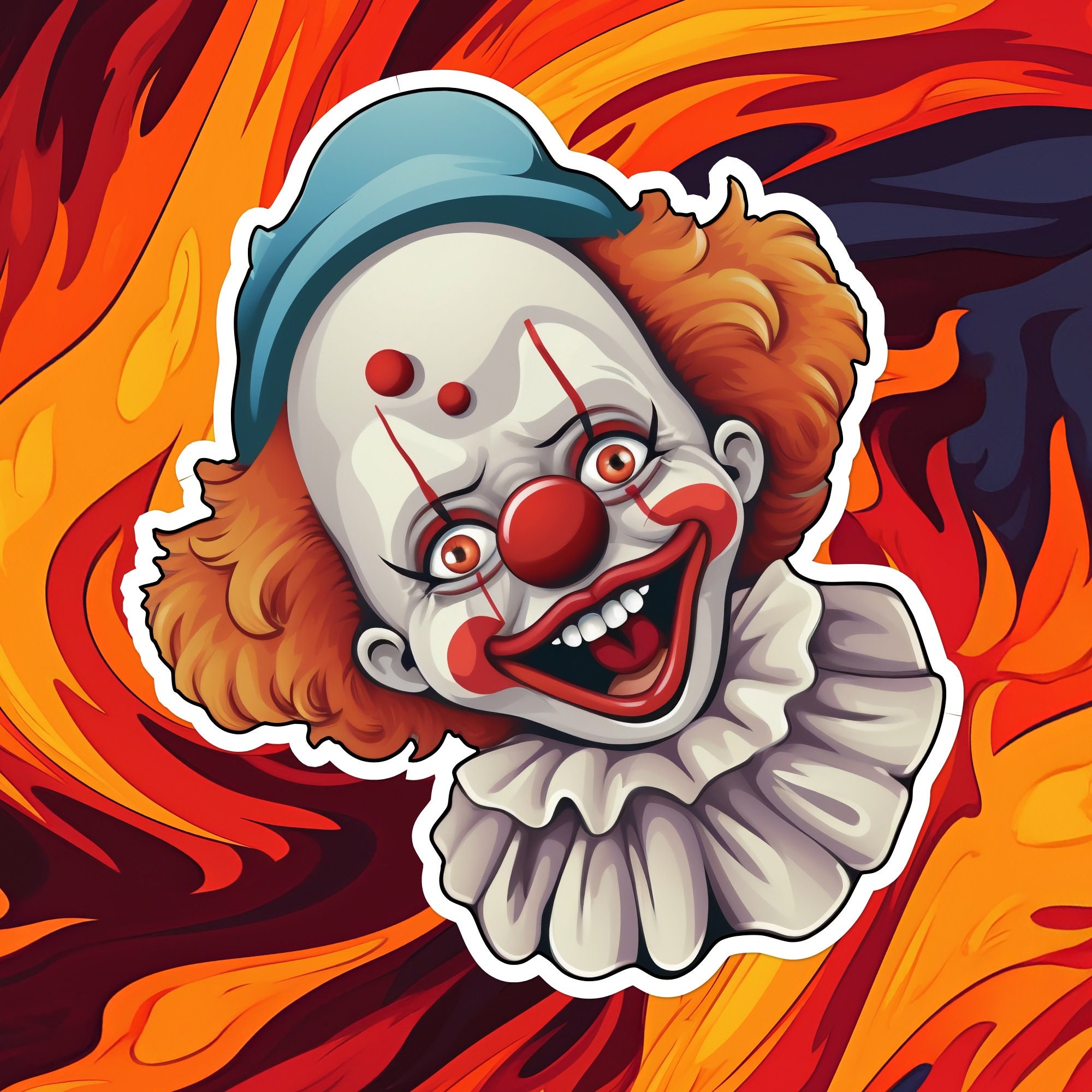 Creepy Clown Transparent PNG Clipart for Sticker Design Asset - Etsy