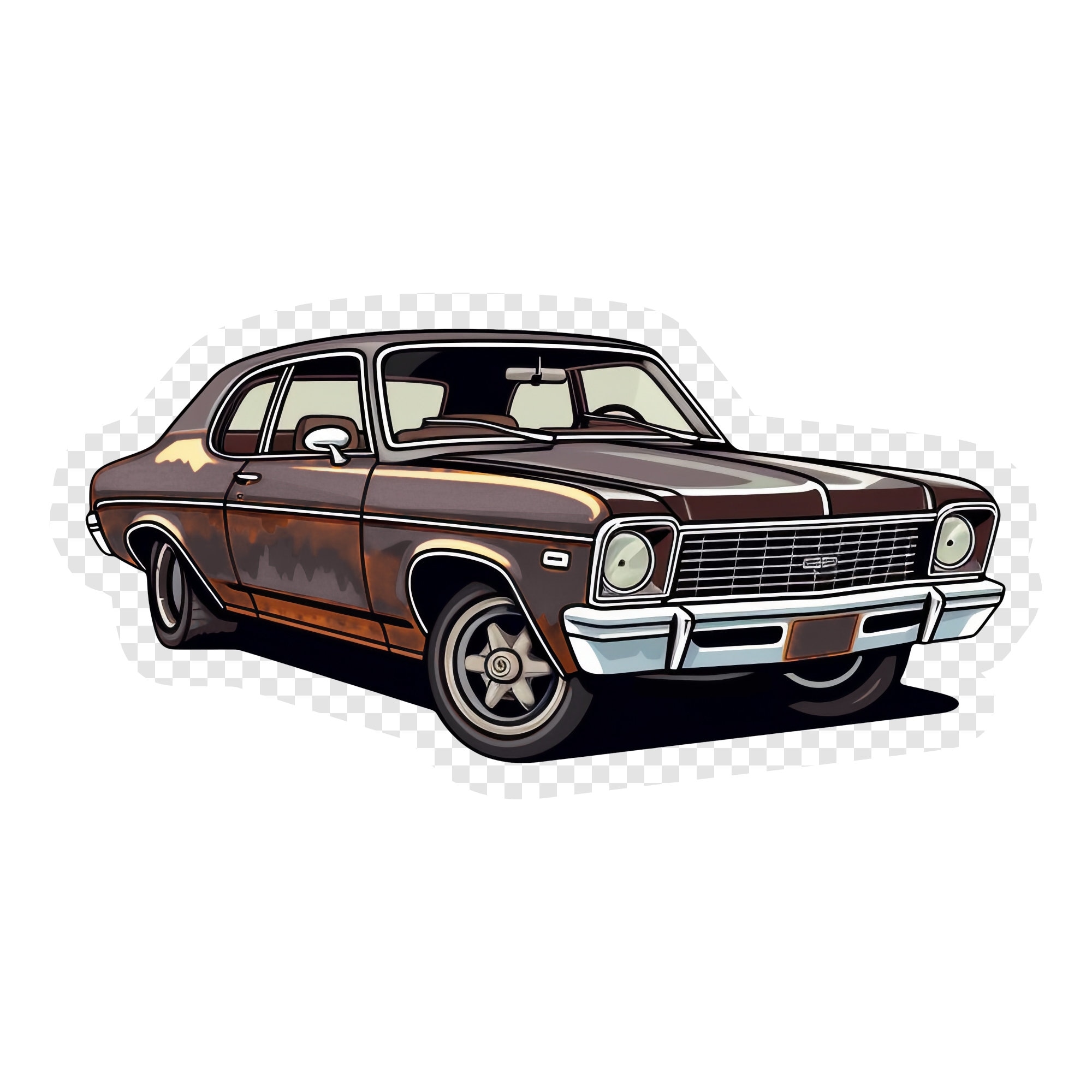 Classic American Rusty Nova Transparent PNG Clipart for Sticker Design ...