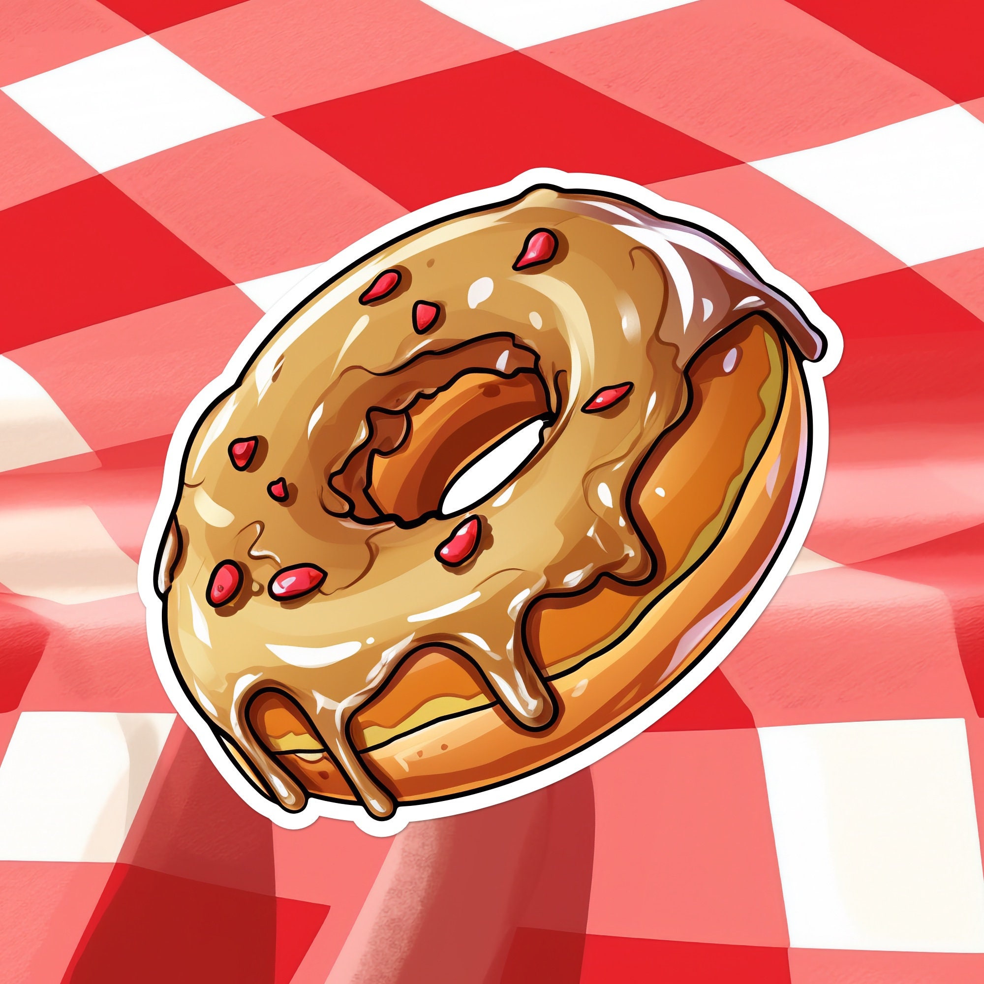 Maple Bacon Donut Transparent PNG Clipart for Sticker Design Asset - Etsy