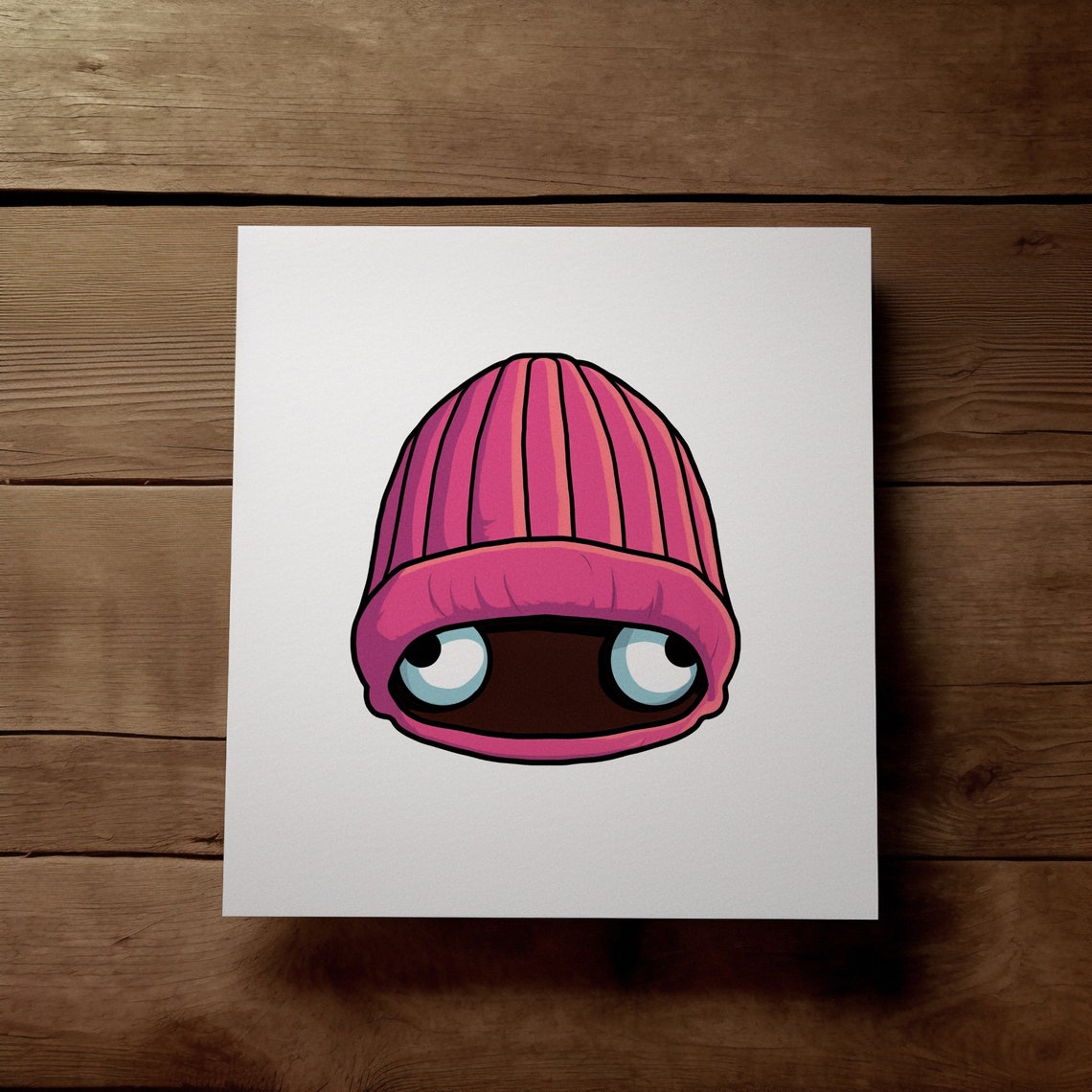 Pink Beanie Dude Transparent PNG Clipart for Sticker Design Asset - Etsy