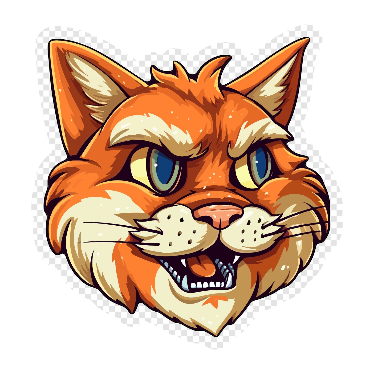 Orange Cat Transparent PNG Clipart for Sticker Design Asset - Etsy