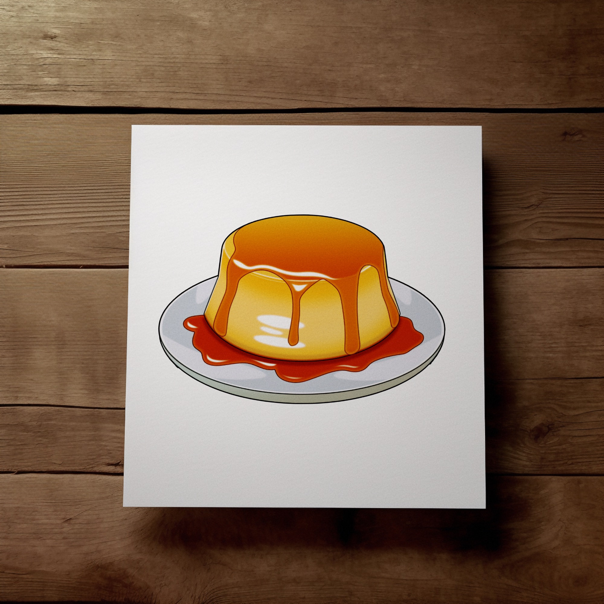 Flan Transparent PNG Clipart for Sticker Design Asset - Etsy