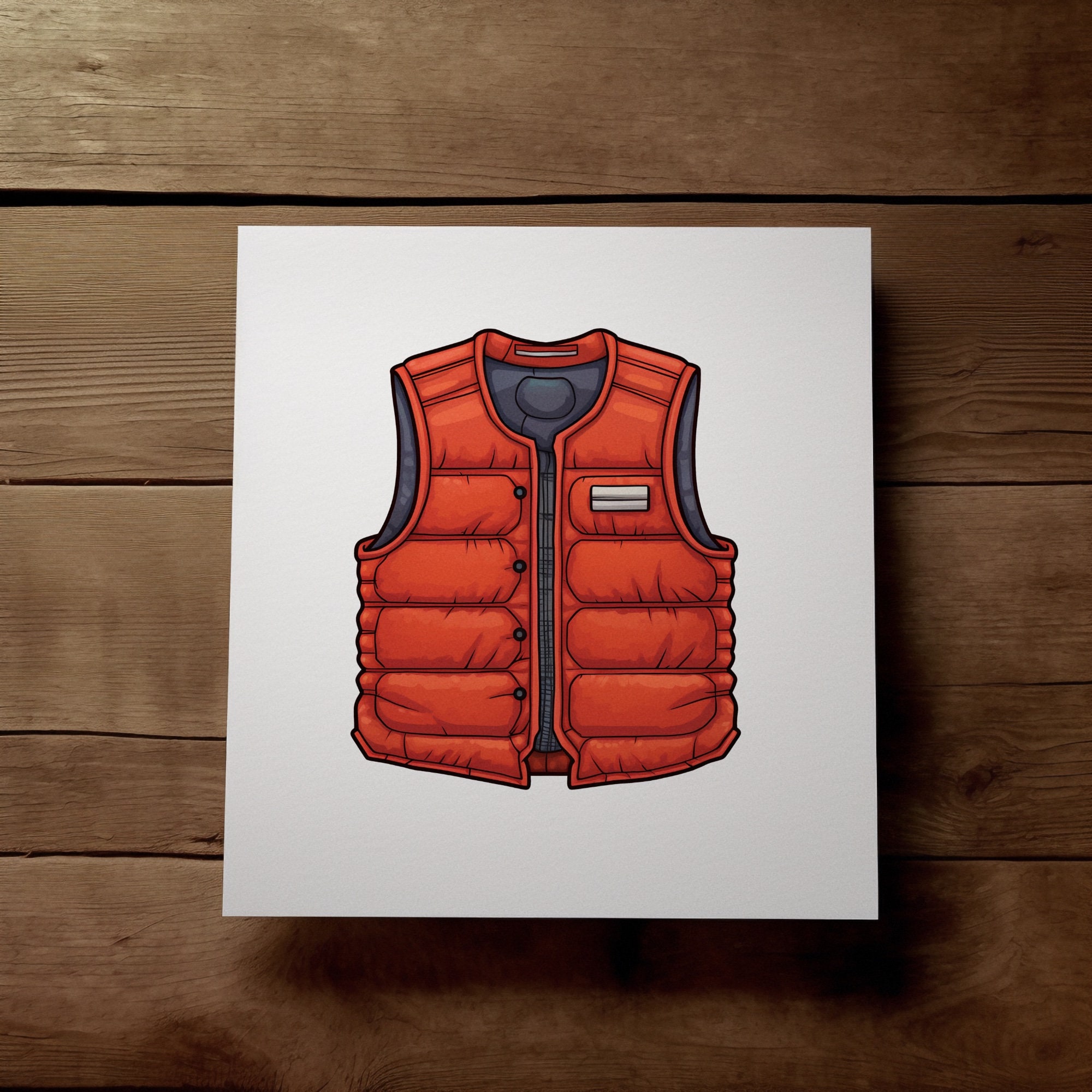 Red Puffer Vest Transparent PNG Clipart for Sticker Design Asset - Etsy