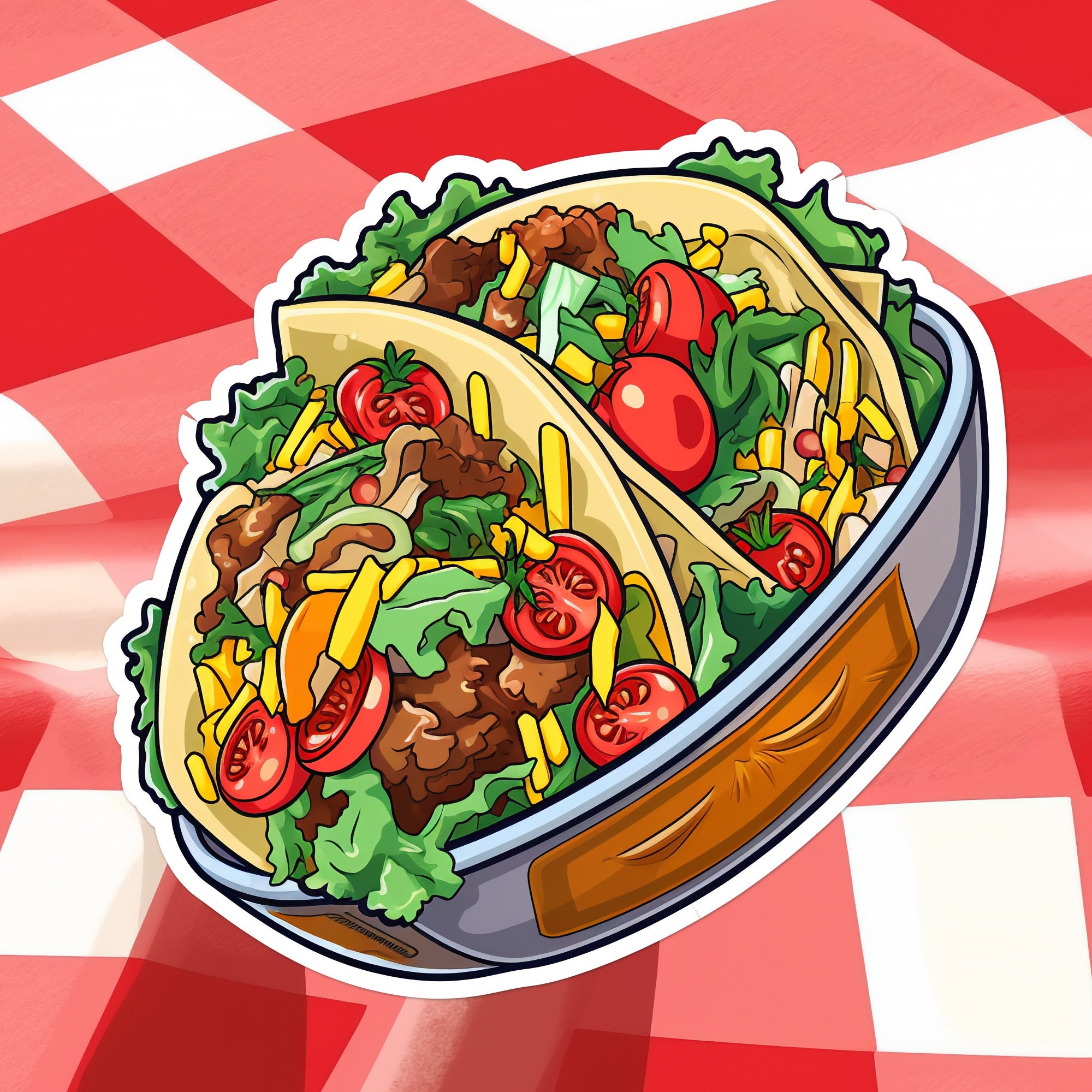 Taco Salad Transparent PNG Clipart for Sticker Design Asset - Etsy