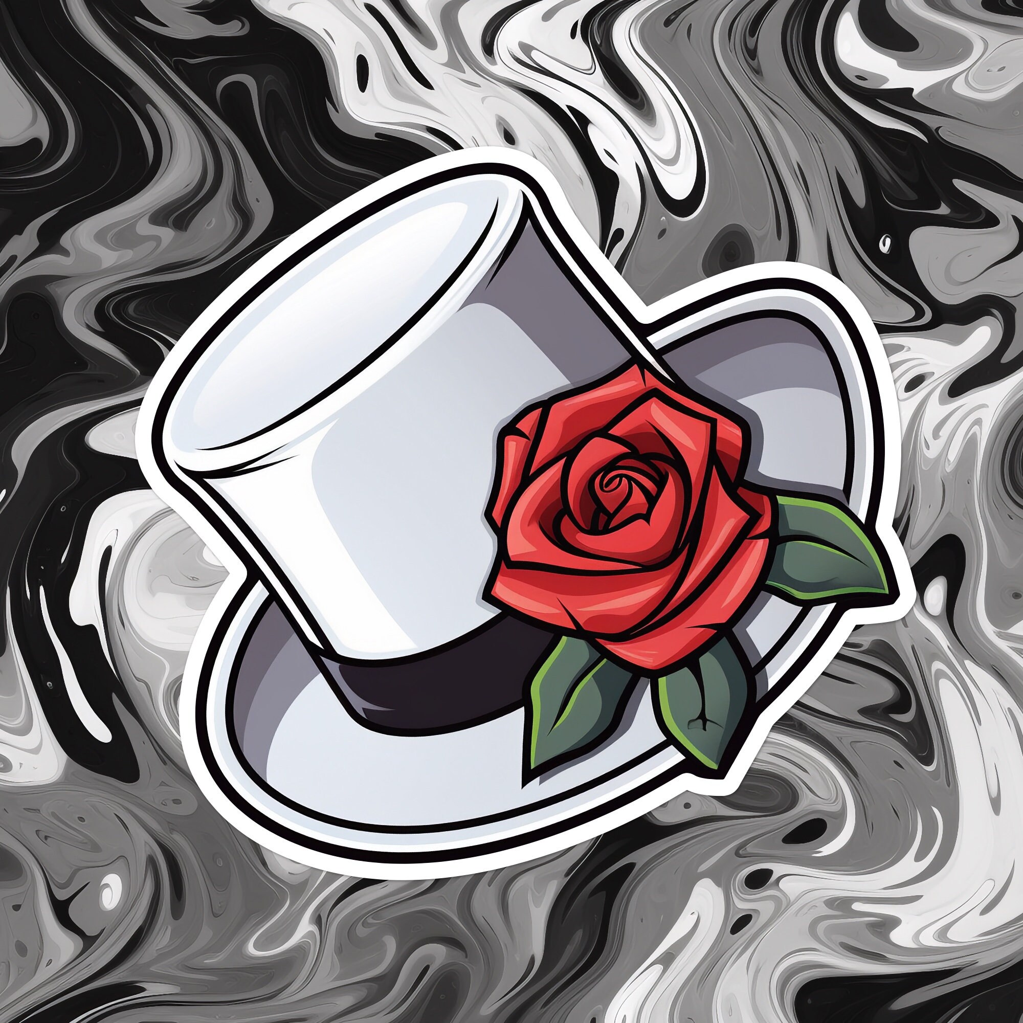 White Flower Top Hat Transparent PNG Clipart for Sticker Design Asset ...