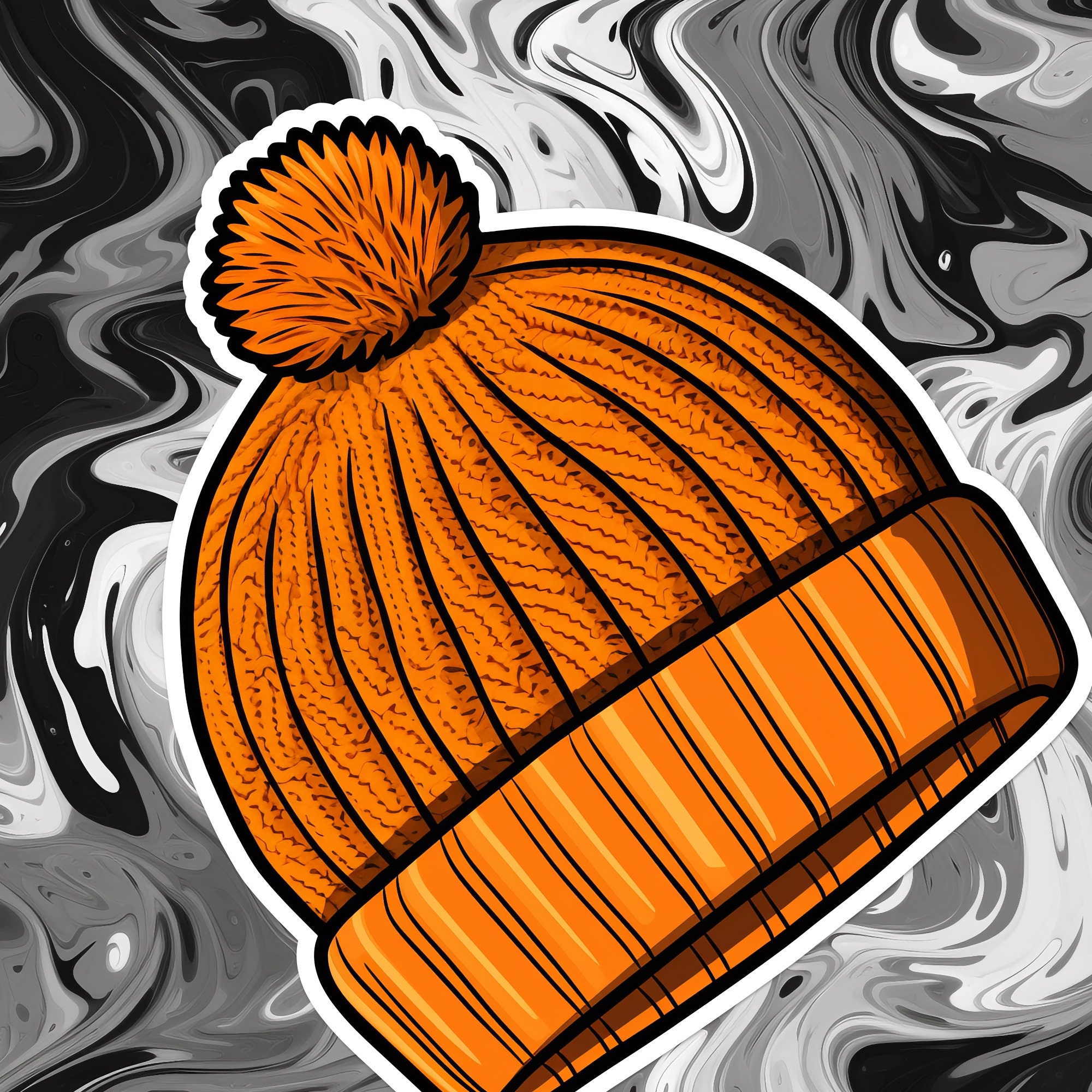 Orange Beanie Transparent PNG Clipart for Sticker Design Asset - Etsy