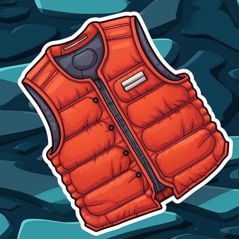 Red Puffer Vest Transparent PNG Clipart for Sticker Design Asset - Etsy