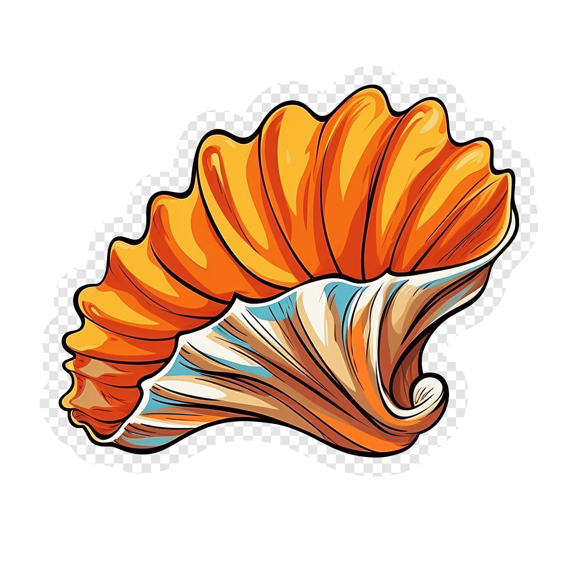 Conch Shell Transparent PNG Clipart for Sticker Design Asset - Etsy