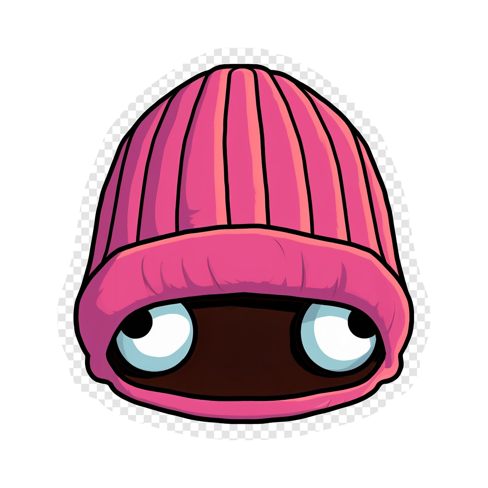 Pink Beanie Dude Transparent PNG Clipart for Sticker Design Asset - Etsy