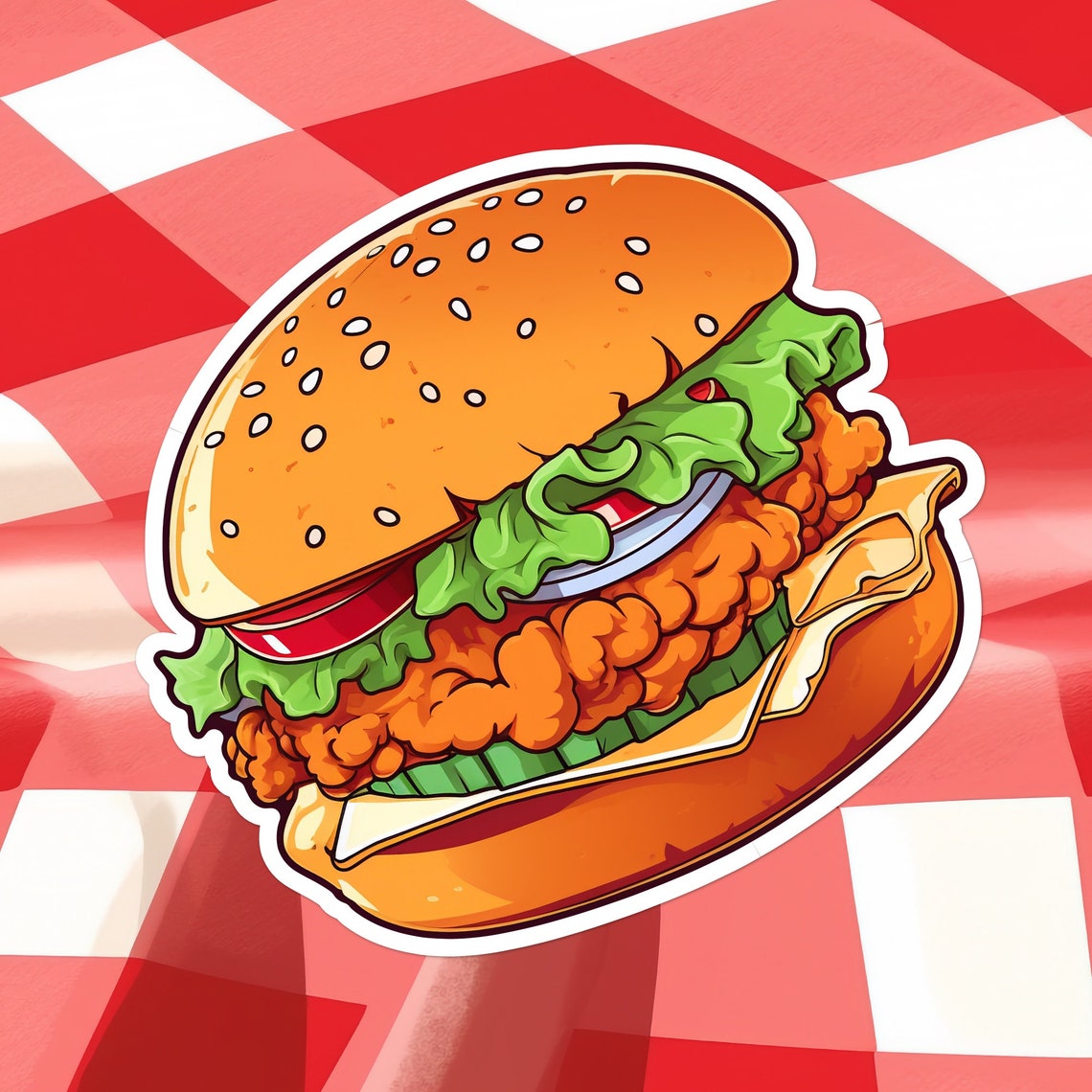 Chicken Sandwich Transparent PNG Clipart for Sticker Design Asset - Etsy