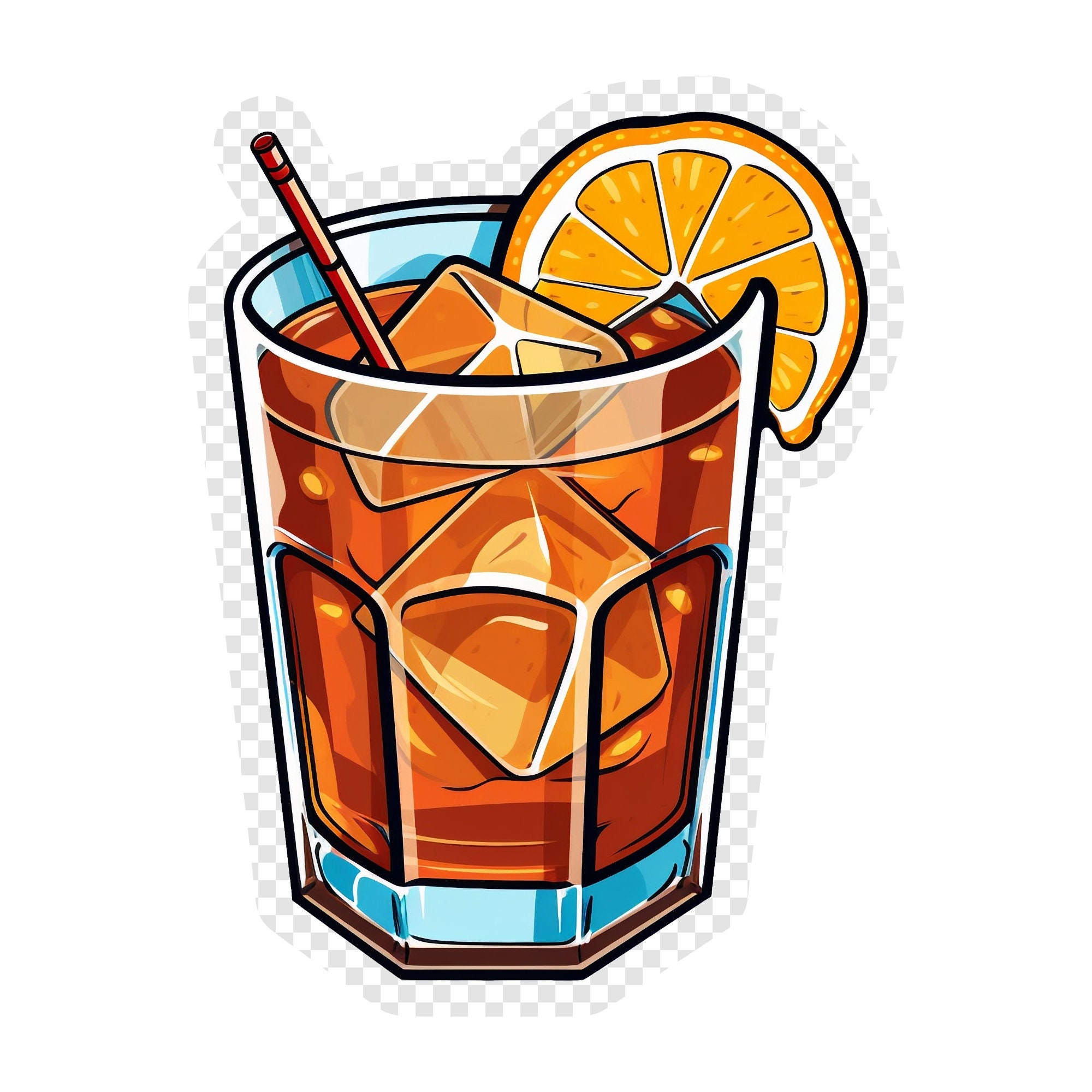 Old Fashioned Cocktail Transparent PNG Clipart for Sticker Design Asset ...