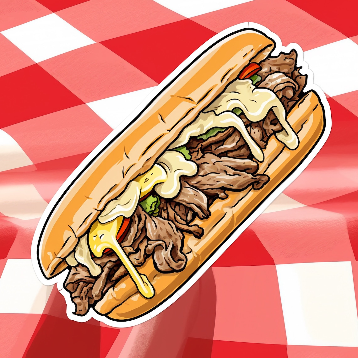 Cheesesteak Transparent PNG Clipart for Sticker Design Asset - Etsy