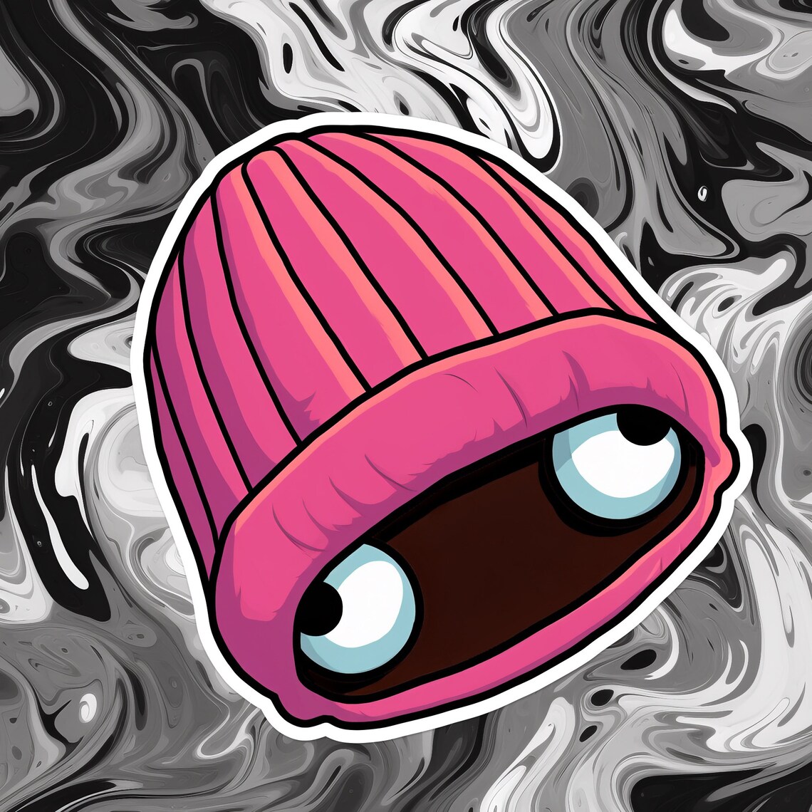 Pink Beanie Dude Transparent PNG Clipart for Sticker Design Asset - Etsy