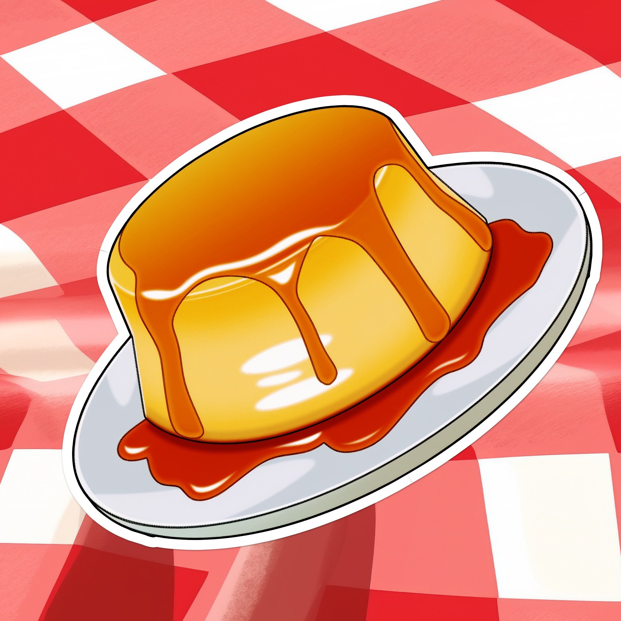 Flan Transparent PNG Clipart for Sticker Design Asset - Etsy