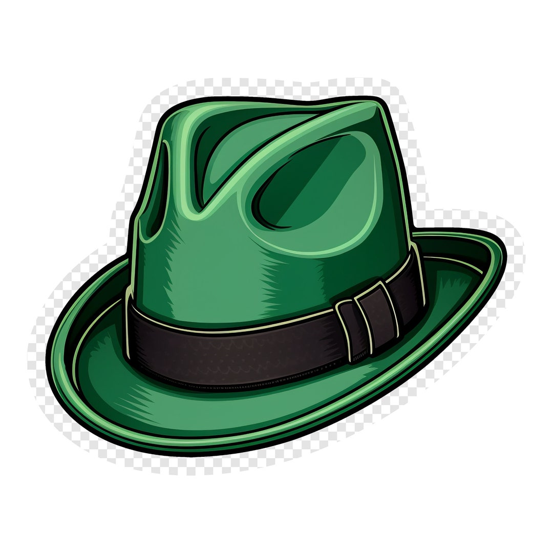 Green Fedora Transparent PNG Clipart for Sticker Design Asset - Etsy
