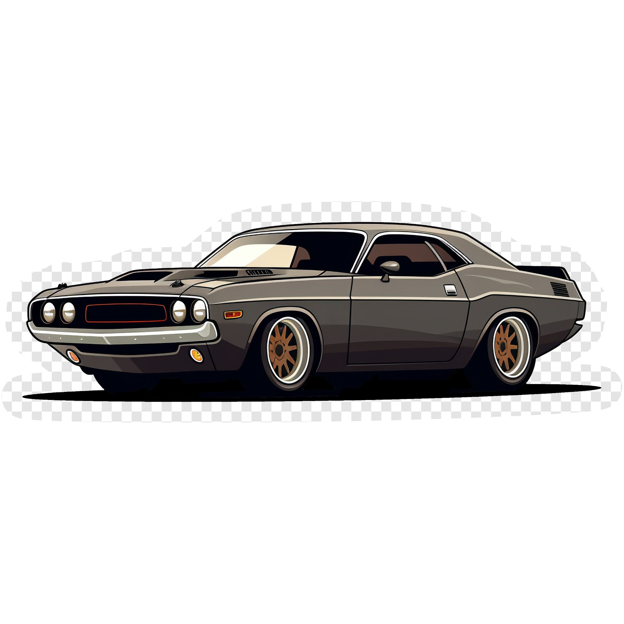 Classic American Muscle Car Transparent PNG Clipart for Sticker Design ...