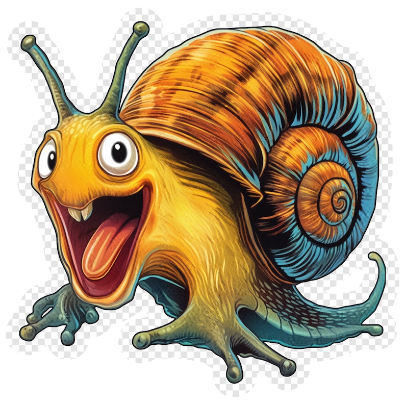 Happy Slug Creature Transparent PNG Clipart for Sticker Design Asset - Etsy