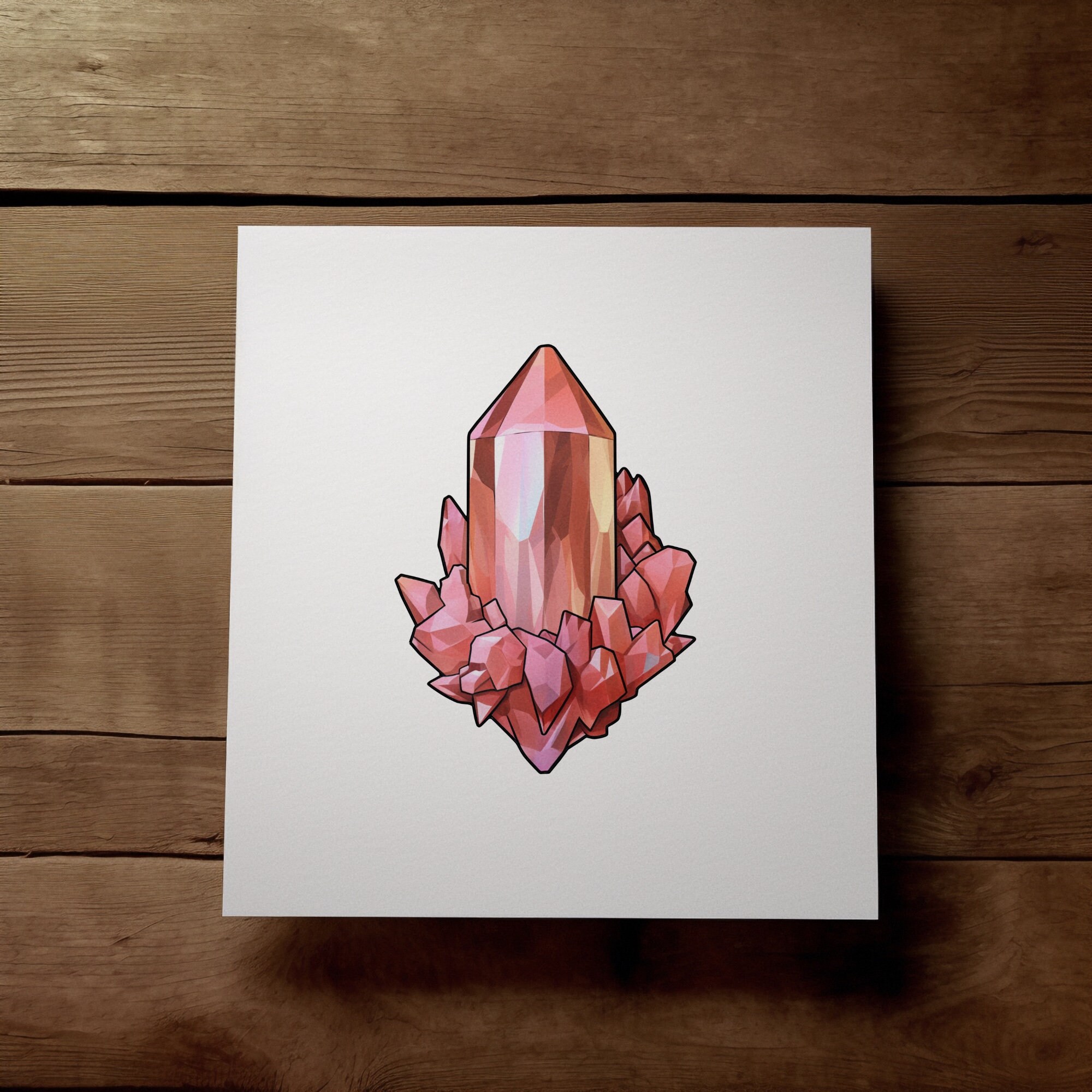 Rose Quartz Crystal Transparent PNG Clipart for Sticker Design Asset - Etsy