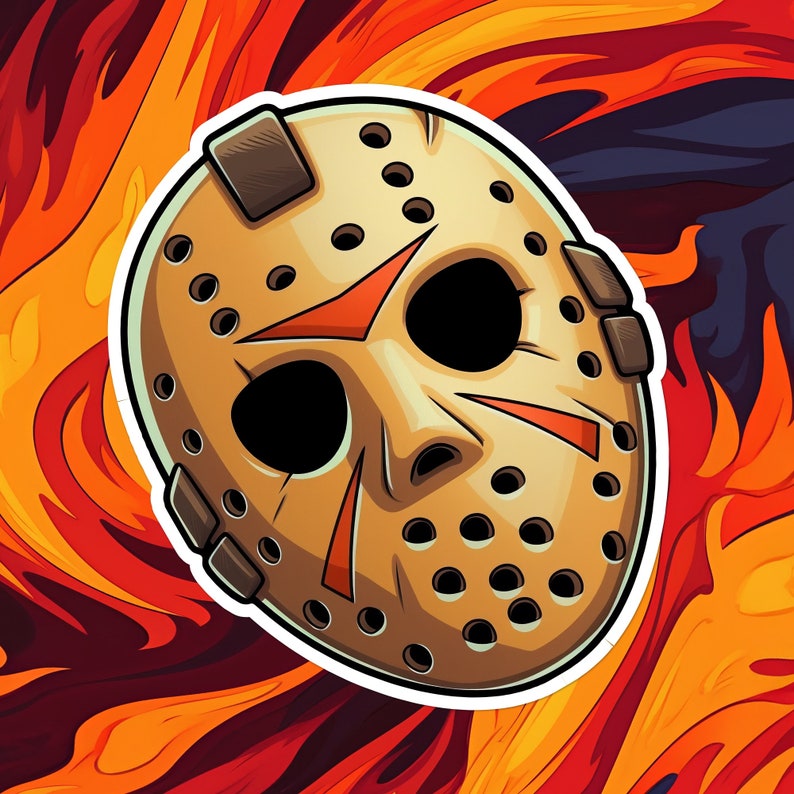 Vintage Slasher Hockey Mask Transparent PNG Clipart for Sticker Design ...