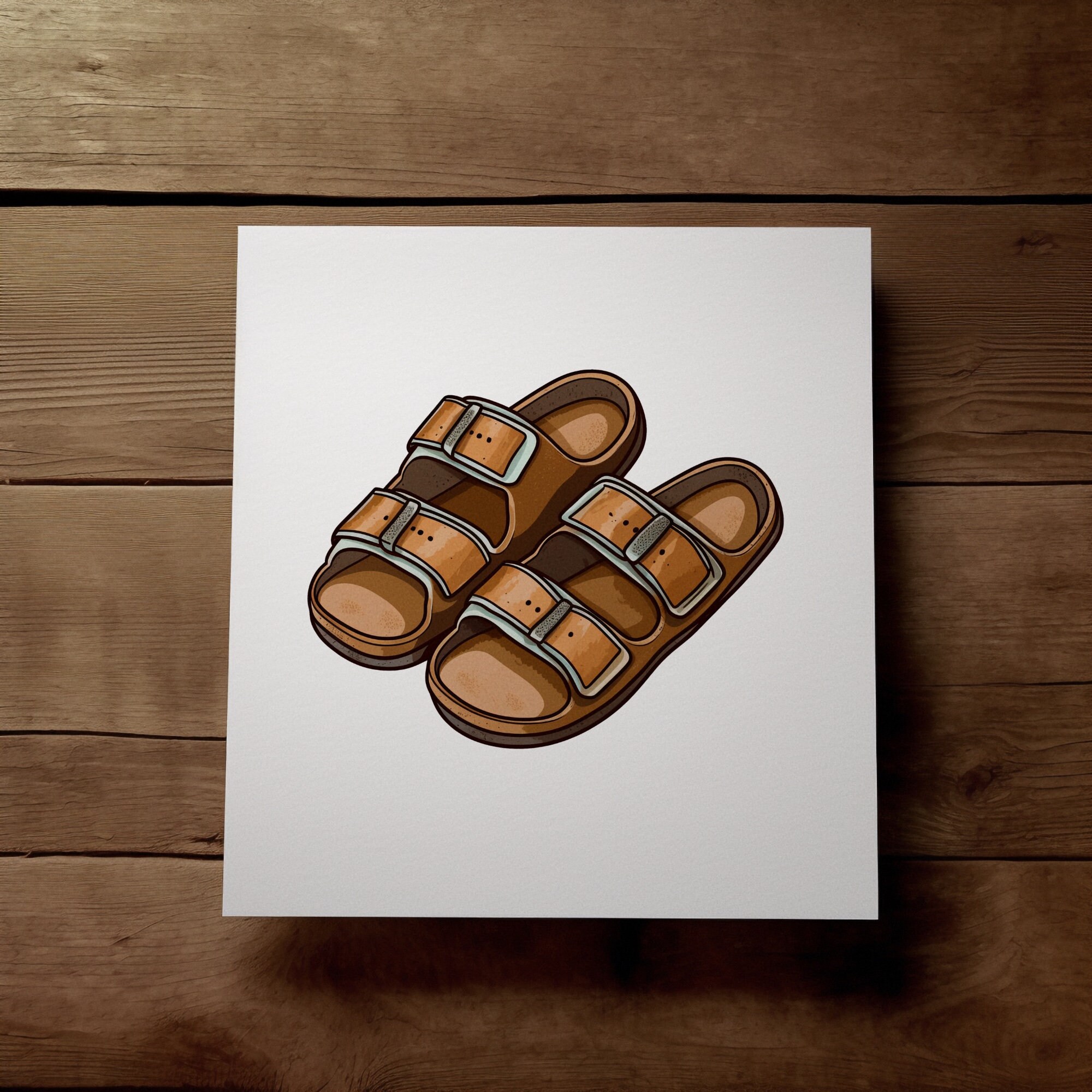 Brown Leather Sandals Transparent PNG Clipart for Sticker Design Asset ...