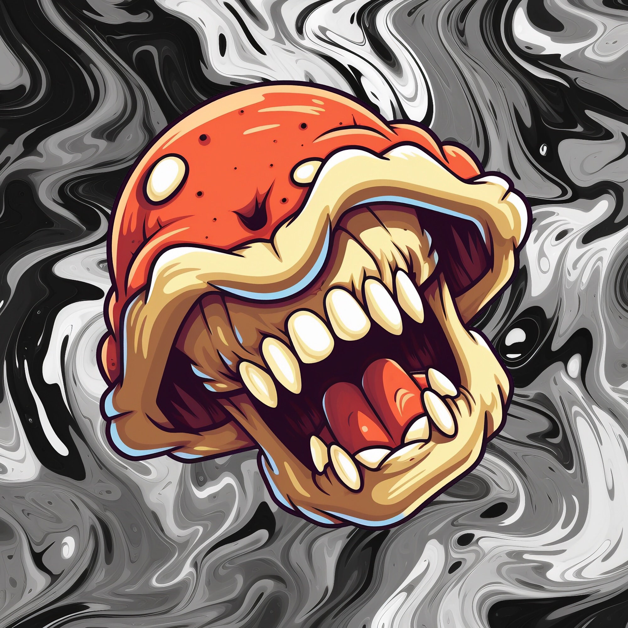 Evil Mushroom Transparent PNG Clipart for Sticker Design Asset - Etsy