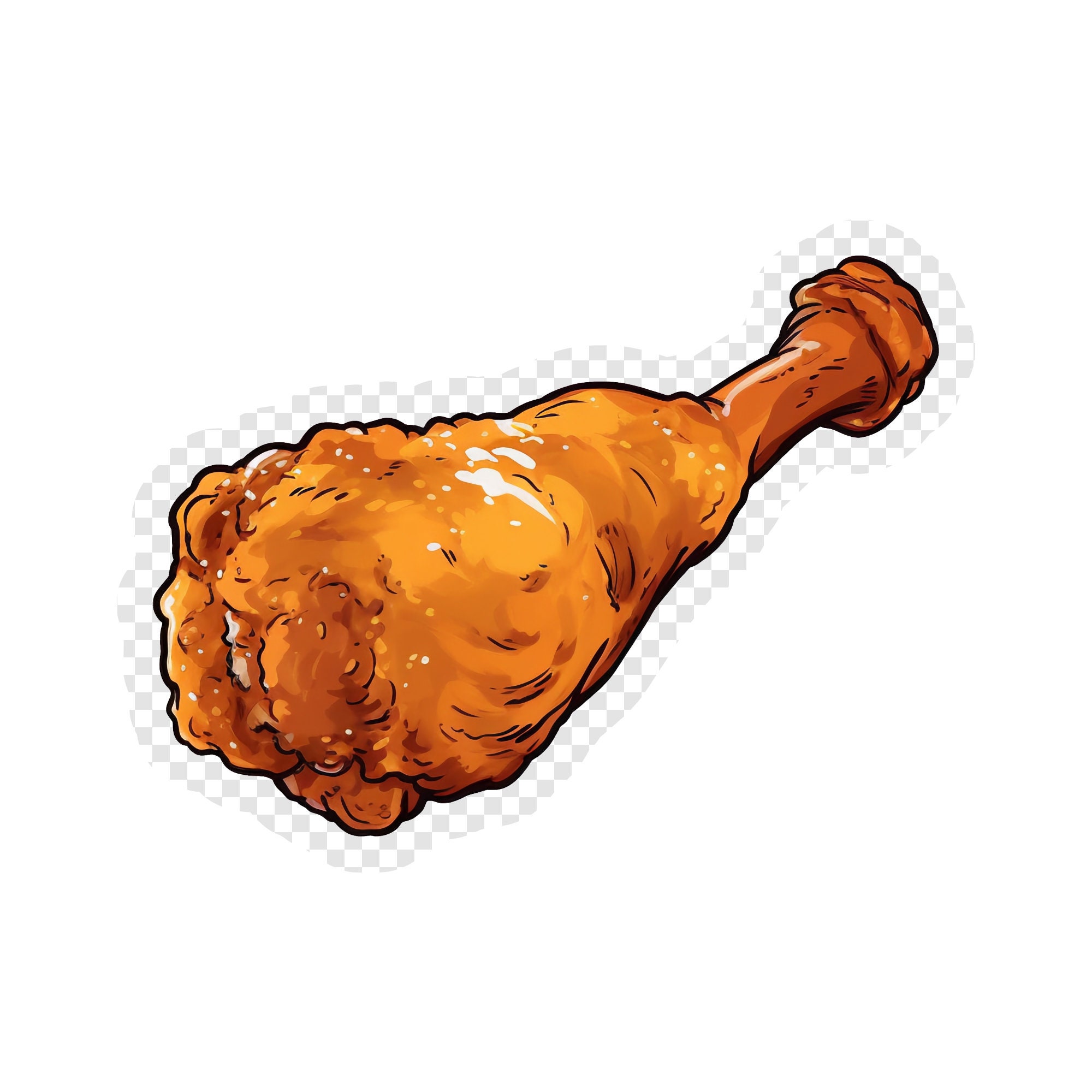 Fried Chicken Drumstick Transparent PNG Clipart for Sticker Design ...