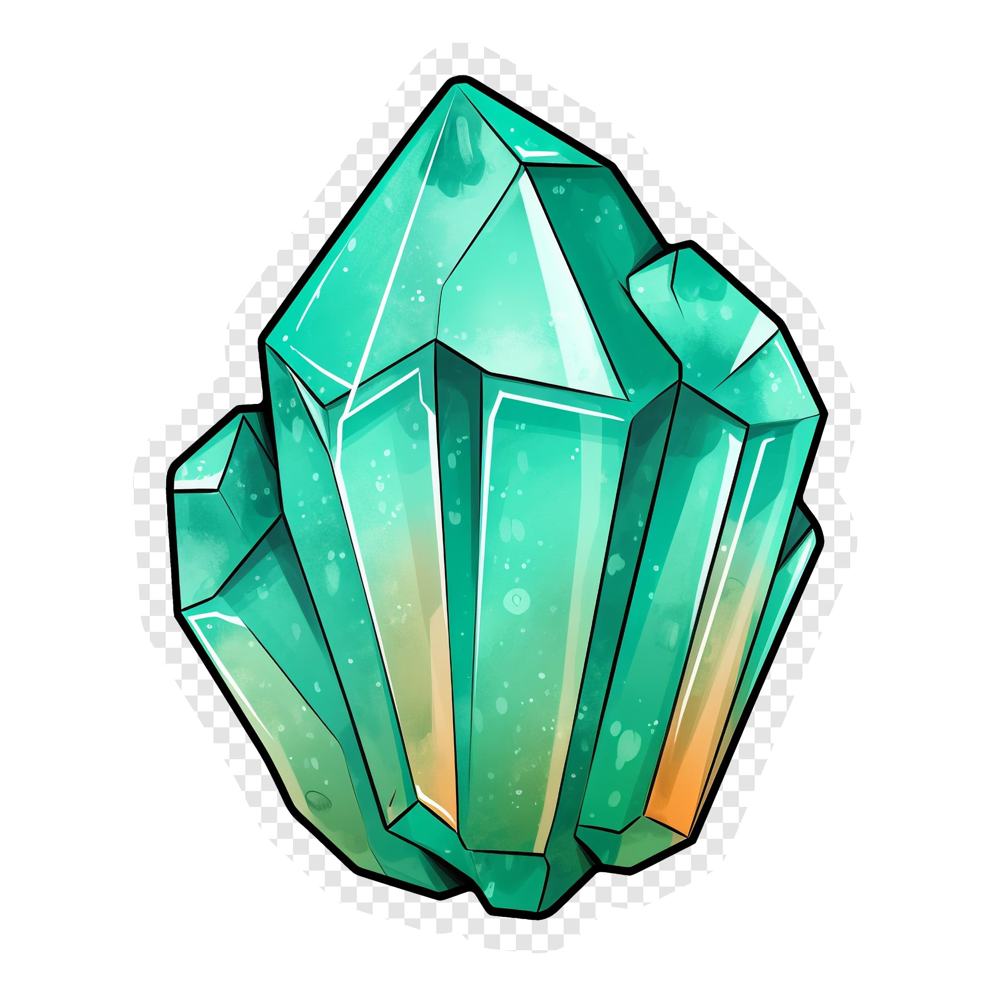 Aventurine Crystal Transparent PNG Clipart for Sticker Design Asset - Etsy