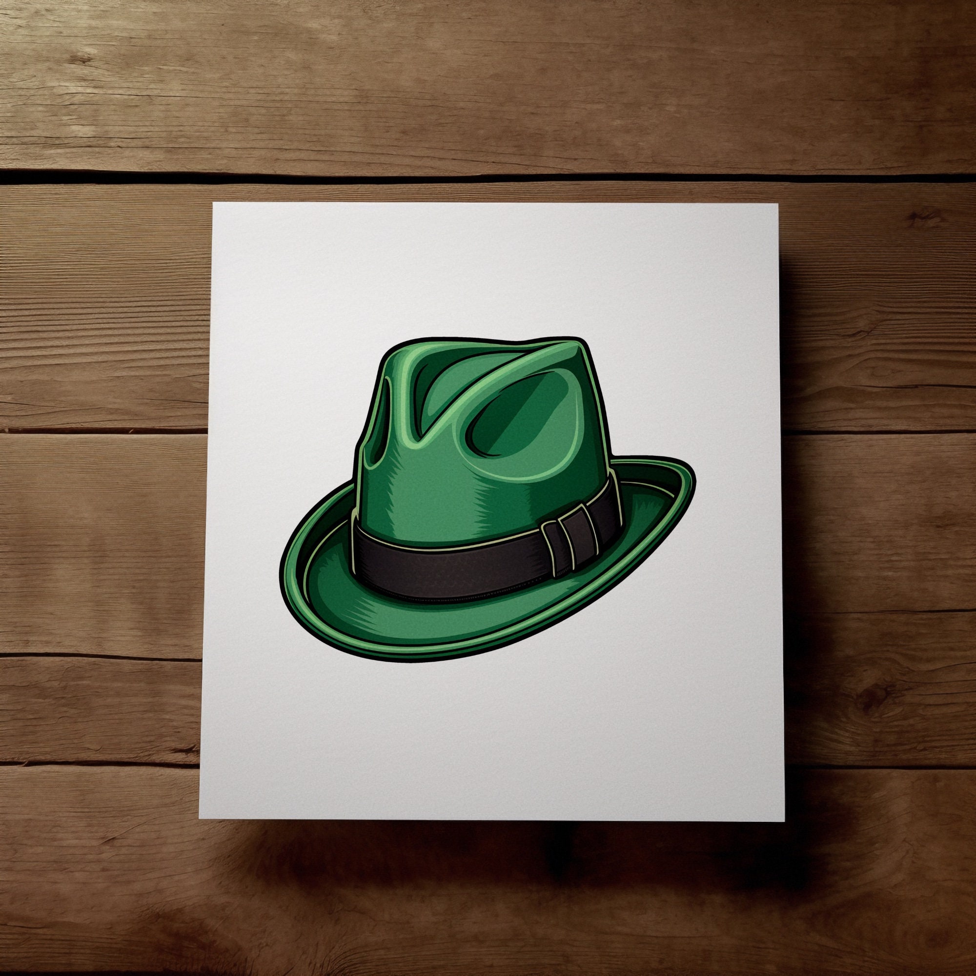 Green Fedora Transparent PNG Clipart for Sticker Design Asset - Etsy