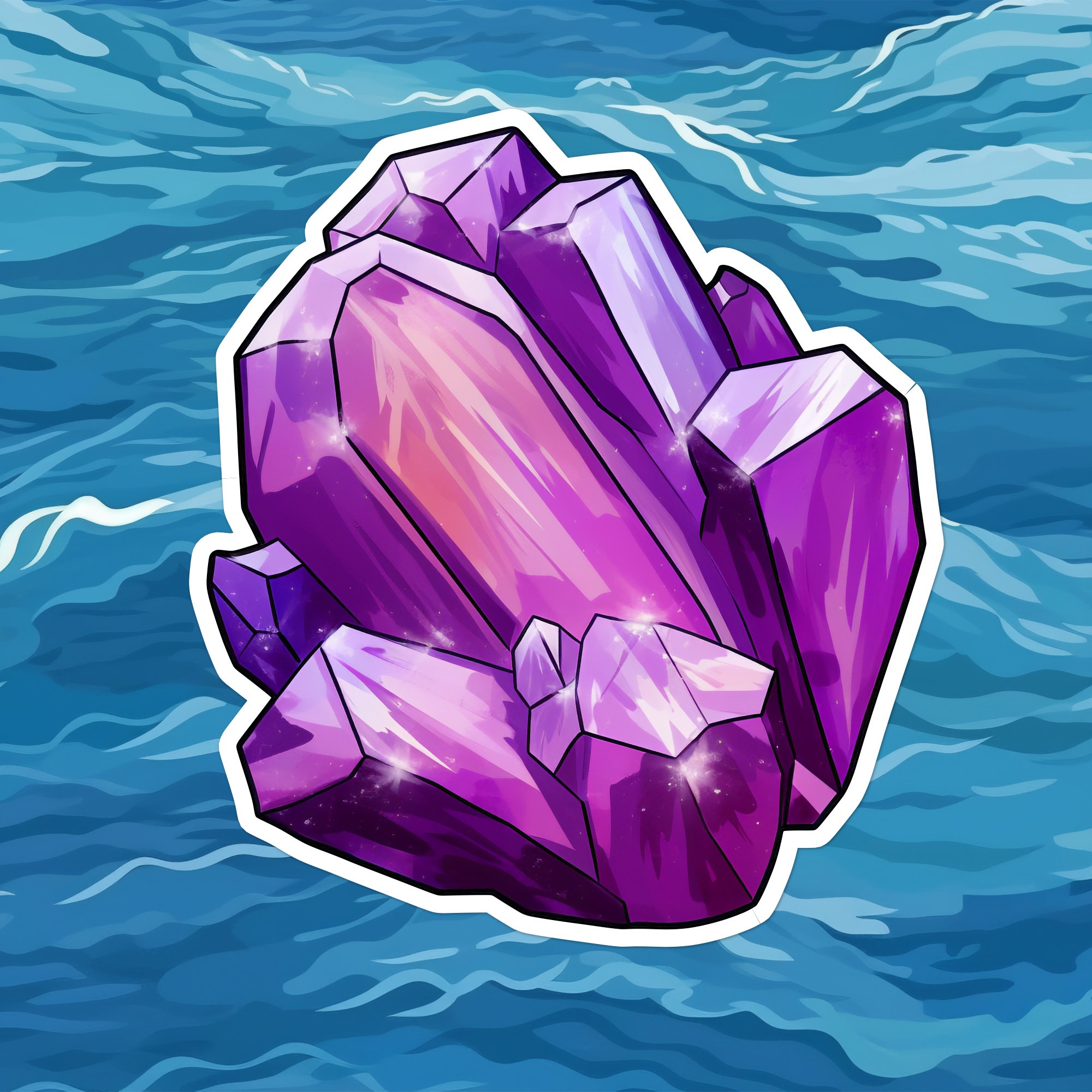 Amethyst Crystal Transparent PNG Clipart for Sticker Design Asset - Etsy