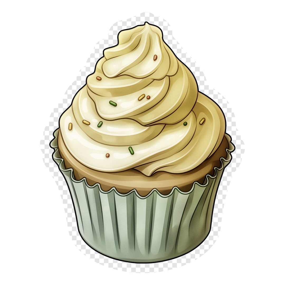 Fluffy Cupcake Transparent PNG Clipart for Sticker Design Asset - Etsy