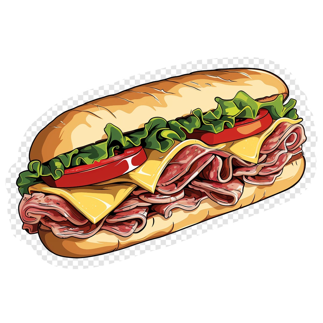 Hoagie Transparent PNG Clipart for Sticker Design Asset - Etsy