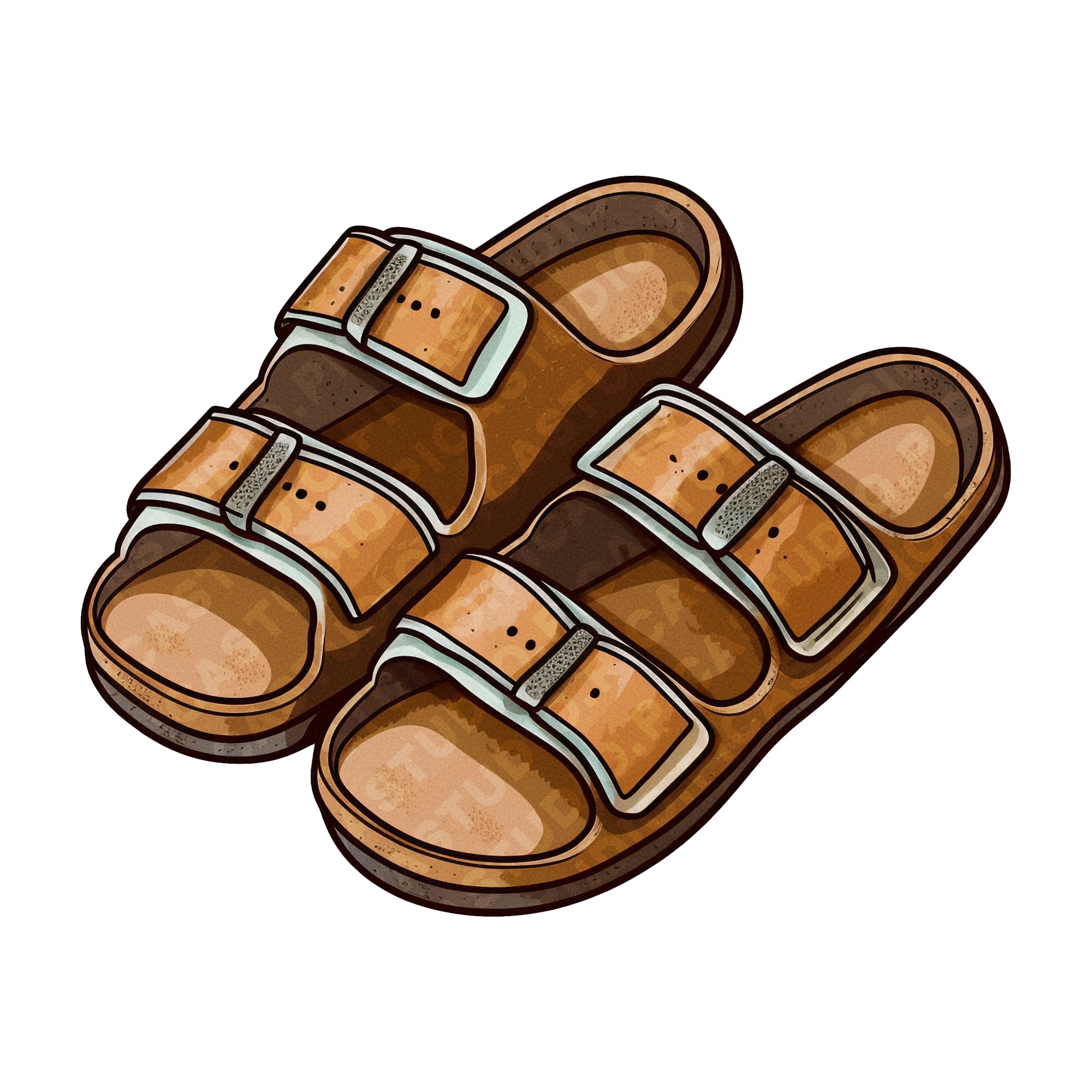 Brown Leather Sandals Transparent PNG Clipart for Sticker Design Asset ...